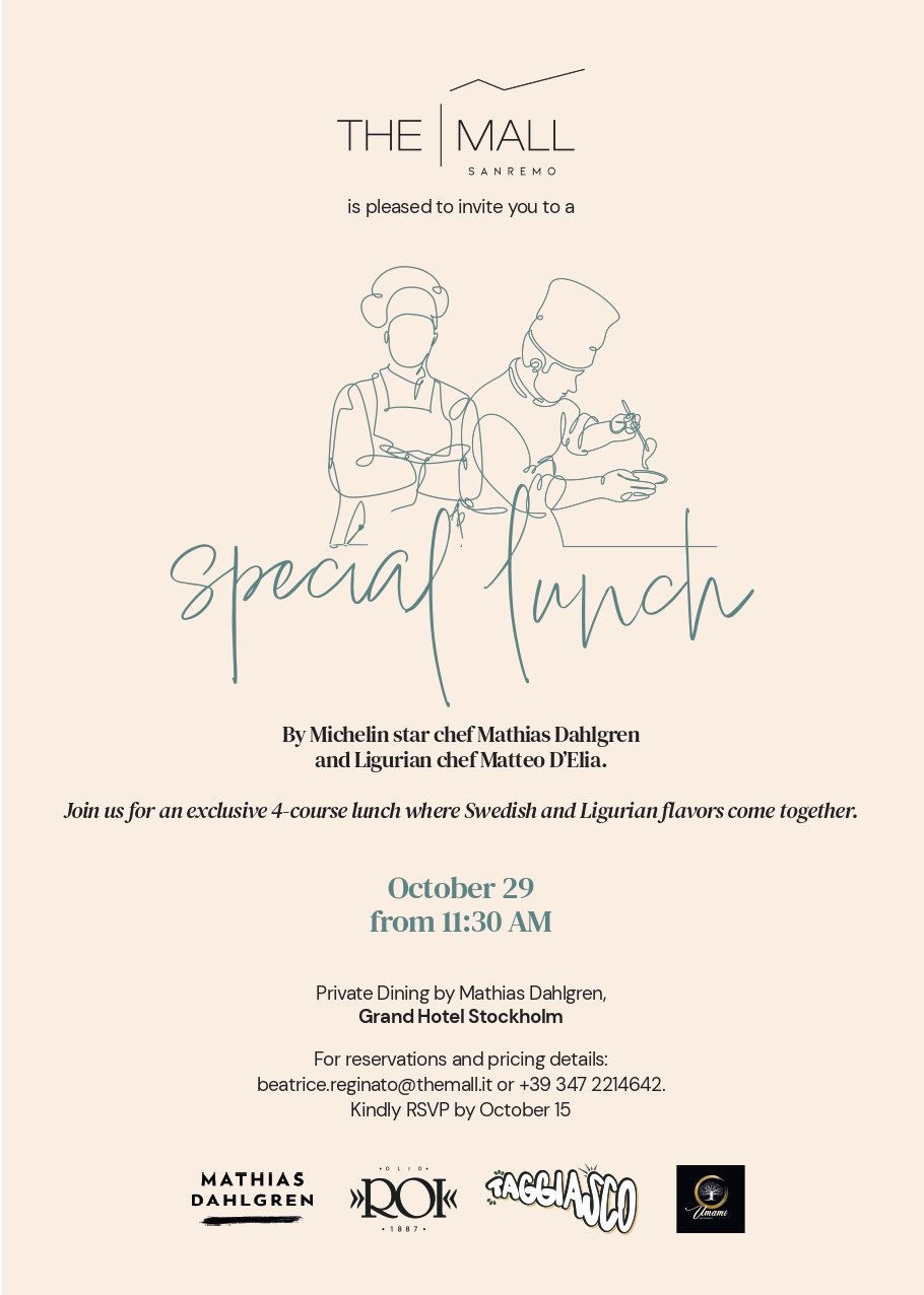 Special Lunch by Michelin Star Chef Mathias Dahlgren and Ligurian Chef ...